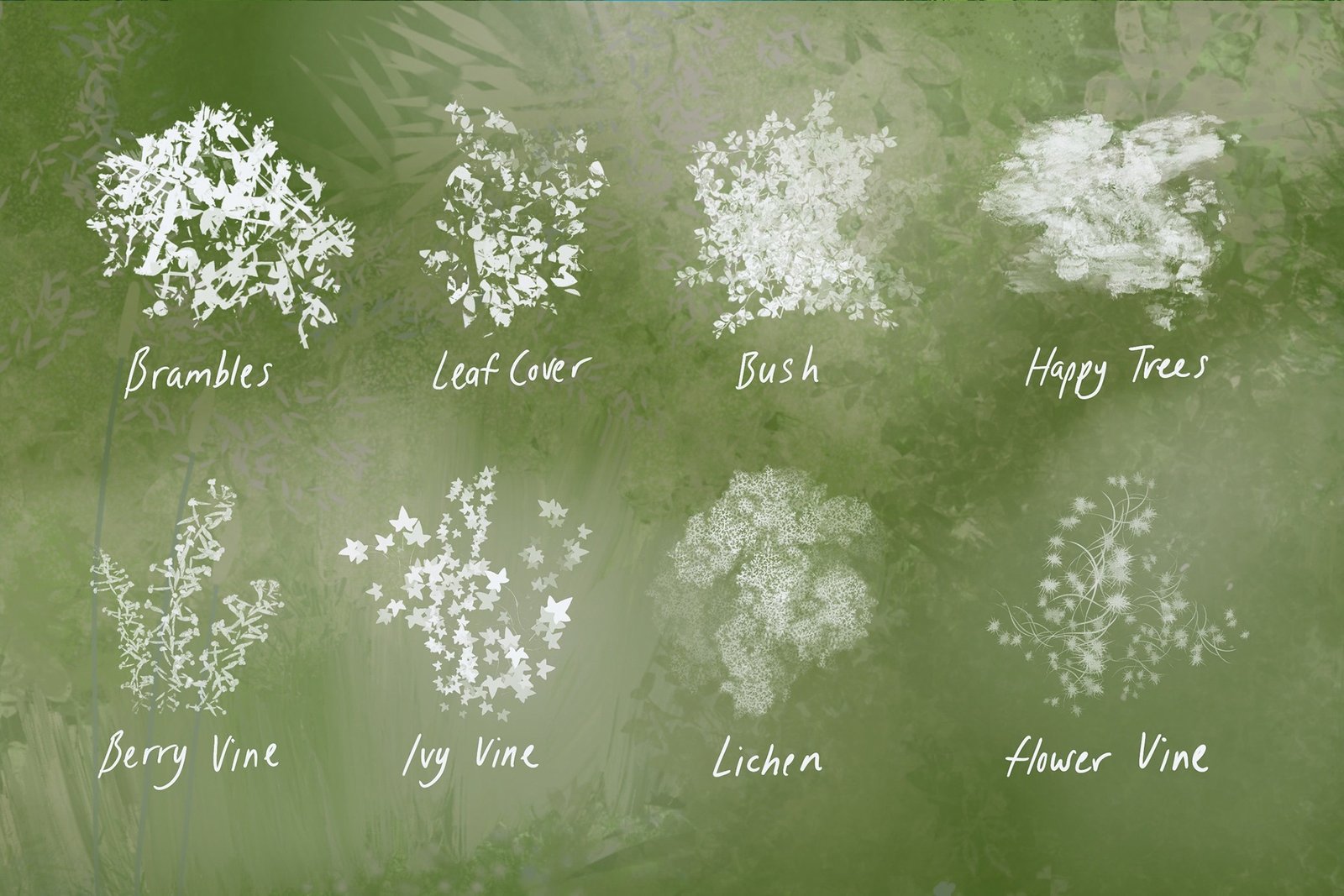 Nature Studio Landscape Trees Leaves Painting Procreate Brushes